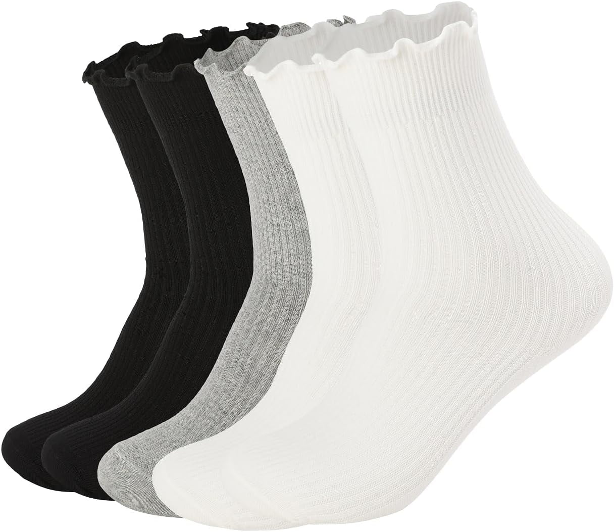 Ruffle Socks Women Cotton Socks Cute White Socks for Women Girls ...