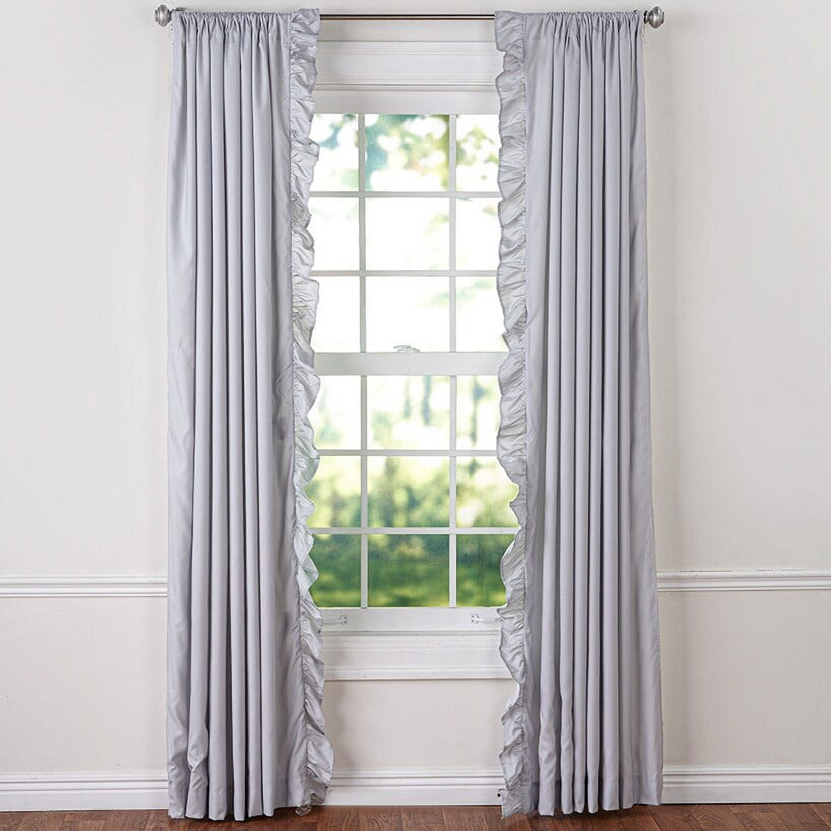 Ruffled Window Curtain - Light Gray 84" Panel - Walmart.com