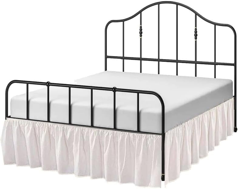 Ruffled Bed Skirt Full Size with Split Corner-Ivory Dust Ruffle Full-14 ...