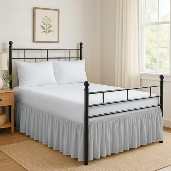 Ruffled Bed Skirt Split Corners with Platform, Tailored Fit Hotel ...