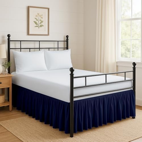Ruffled Bed Skirt Split Corners with Platform, Tailored Fit Hotel ...