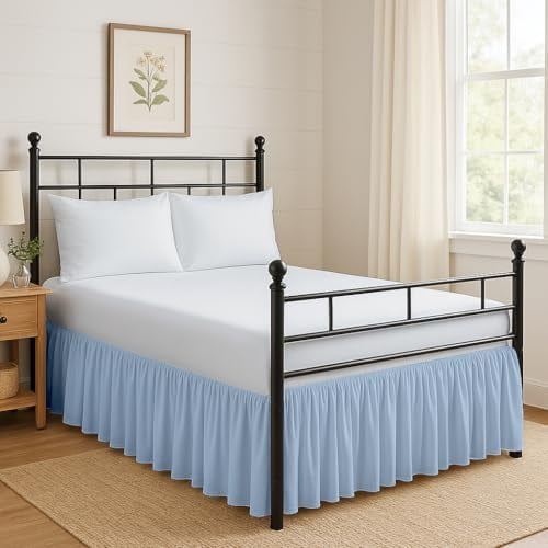 Ruffled Bed Skirt Split Corners with Platform, Tailored Fit Hotel ...