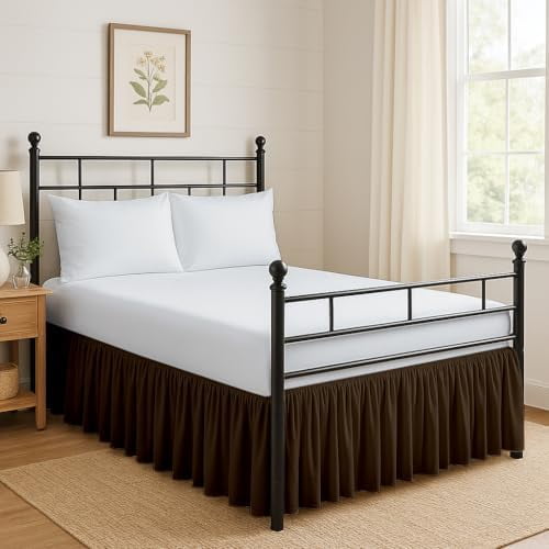Ruffled Bed Skirt Split Corners with Platform, Tailored Fit Hotel ...