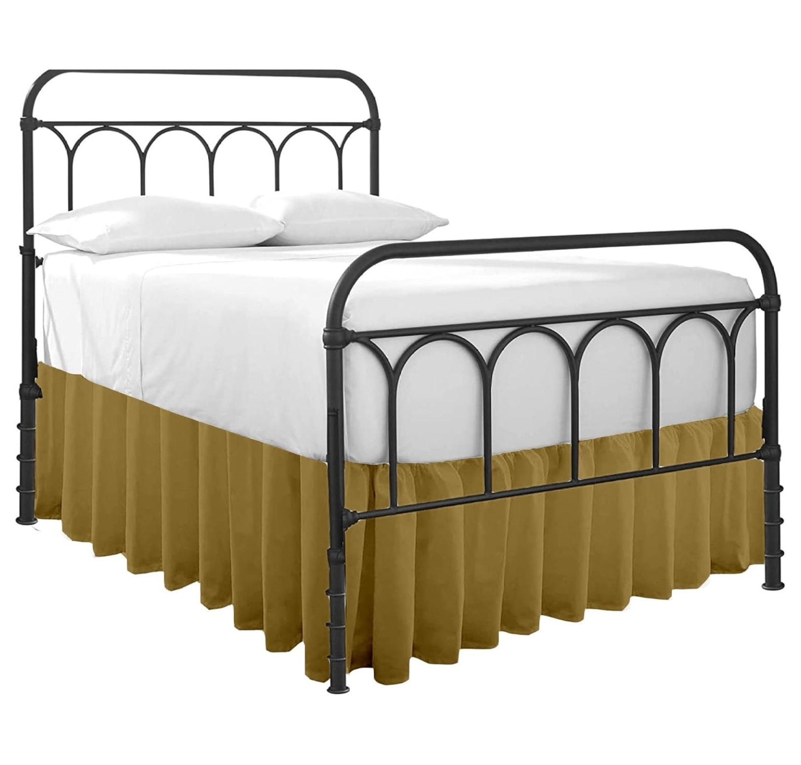 Ruffled Bed Skirt with Split Corners-Dust Ruffle - 15" Drop 100% ...