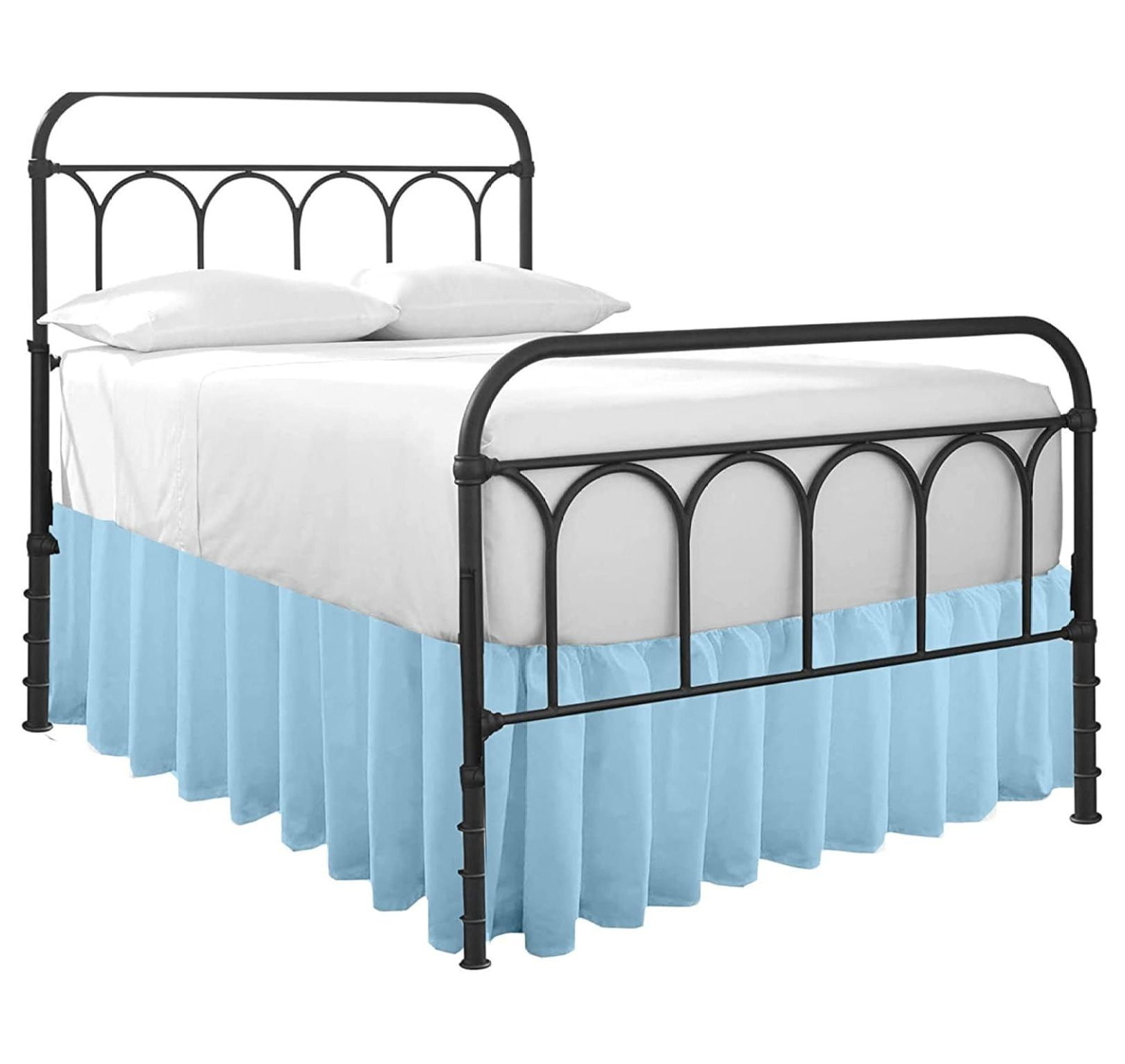 Ruffled Bed Skirt with Split Corners-Dust Ruffle - 21" Drop 100% ...