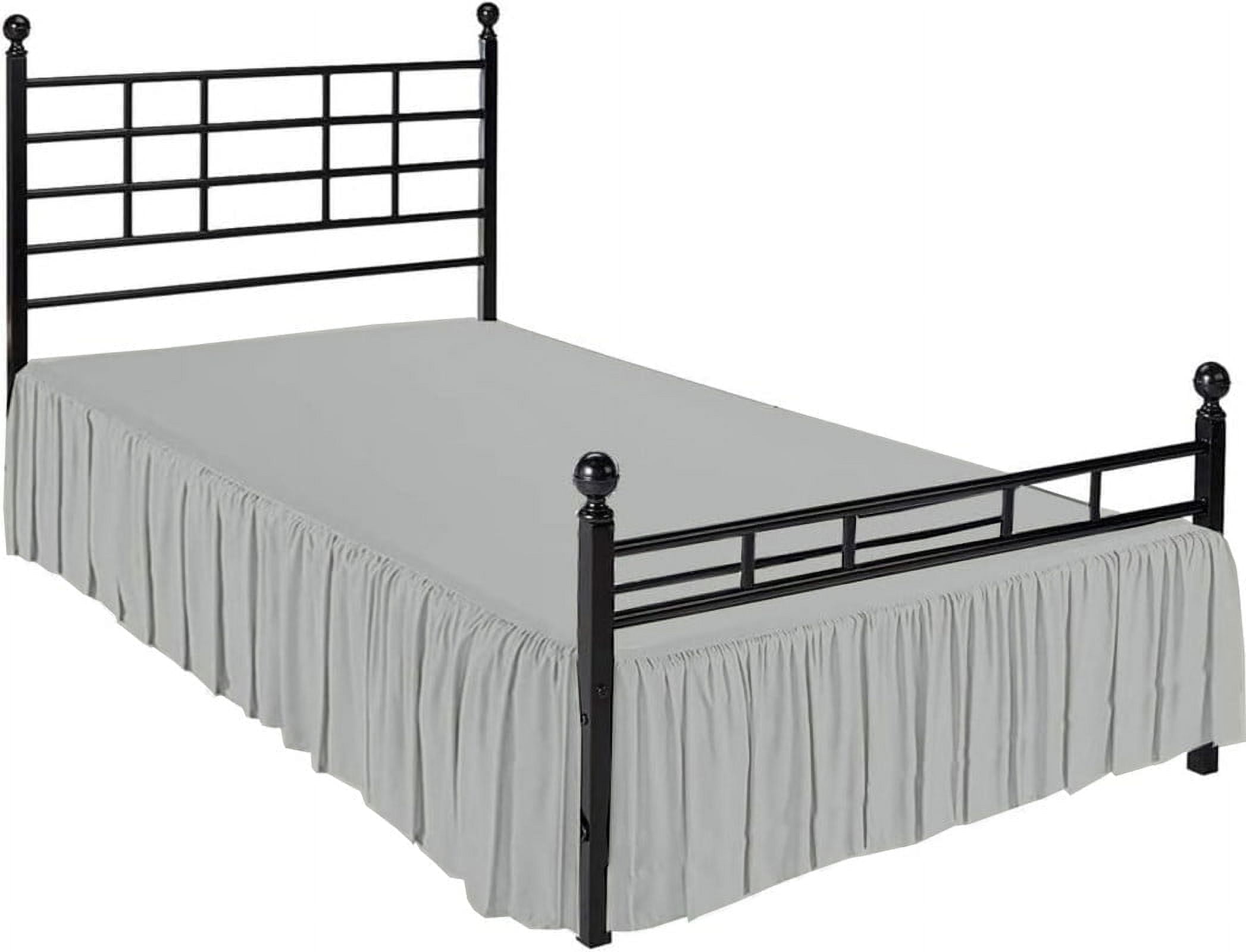 Ruffled Bed Skirt with Split Corners - Microfiber Bedskirt - Dust ...