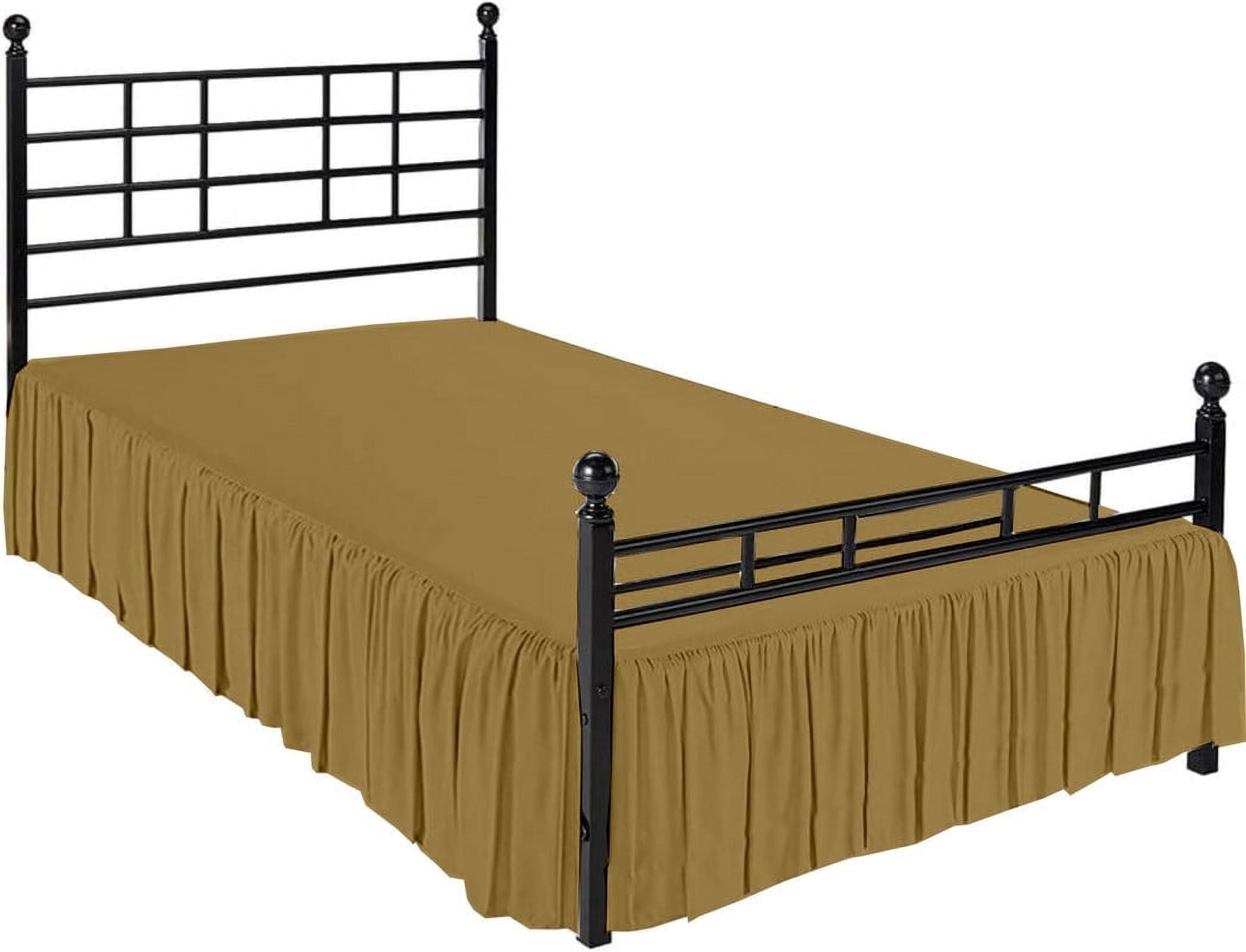 Ruffled Bed Skirt with Split Corners - Microfiber Bedskirt - Dust ...