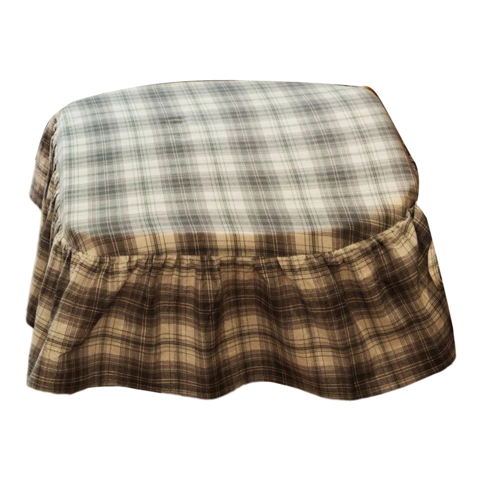 Ruffled Chair Cushions 18 Inch Plaid Seat Pads with Ties Non- Soft ...