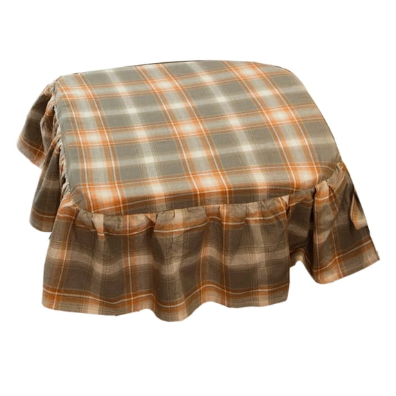 Ruffled Chair Cushions 18 Inch Plaid Seat Pads with Ties Non- Soft ...