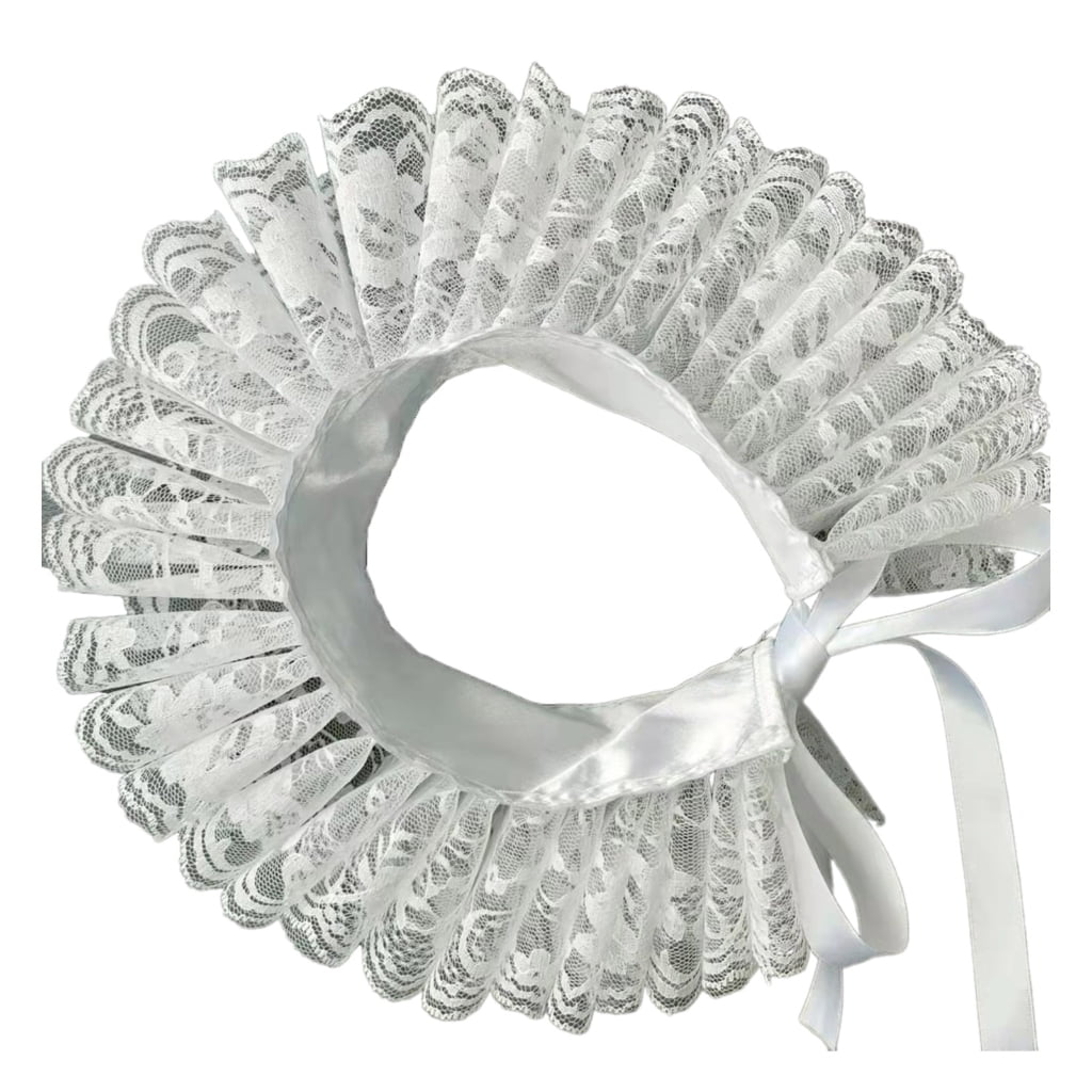 Ruffled Neck Collar Vintage Lace Neck Ruff Clown Costume Accessories ...