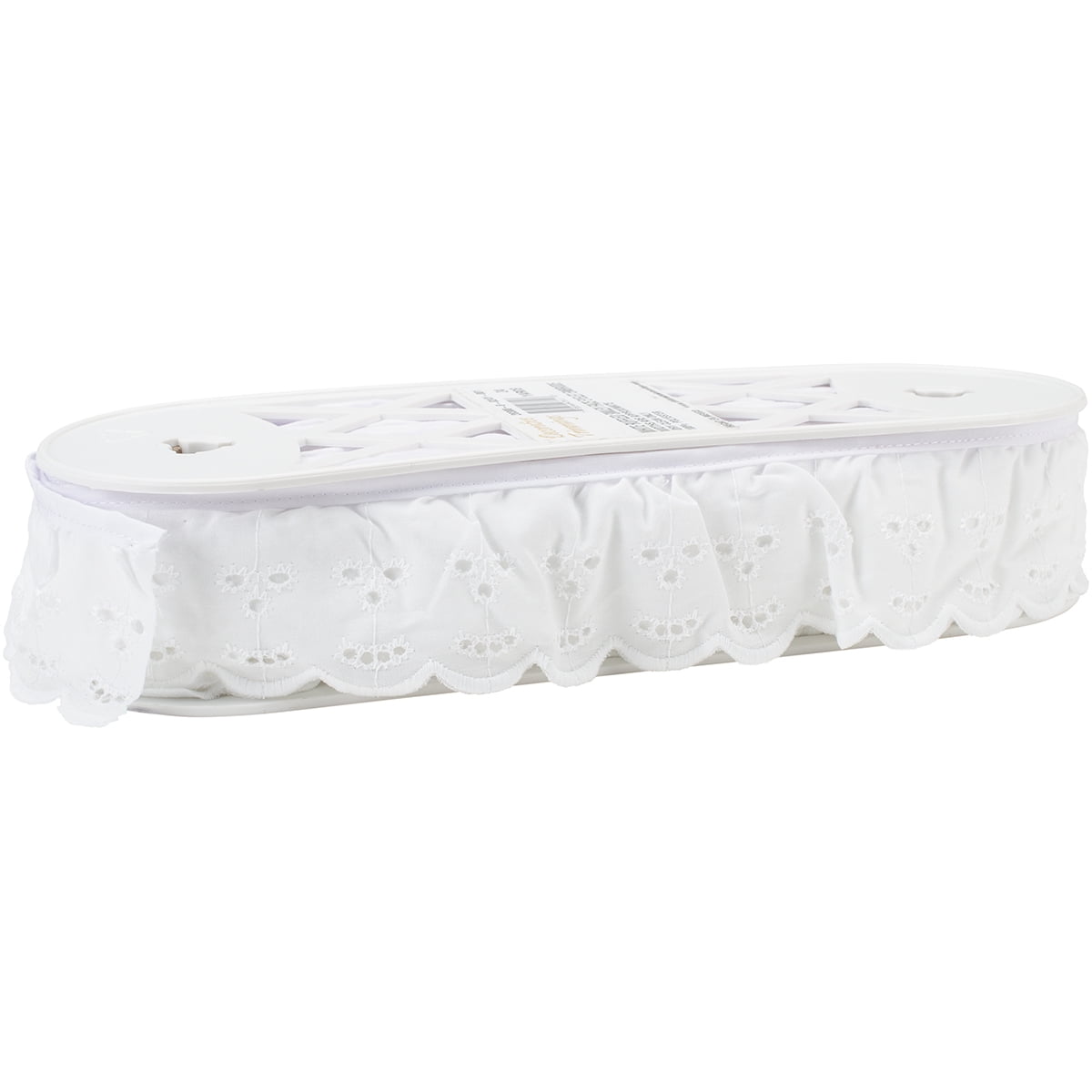 Ruffled Smiley Face Embroidery Eyelet Tr - Walmart.com