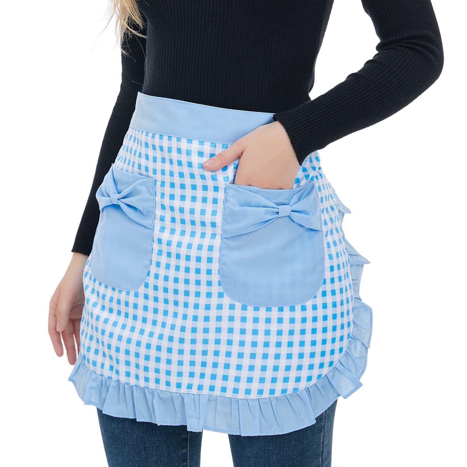 Ruffled Waist Apron Women Kitchen Apron Baking Cooking Apron Serving ...