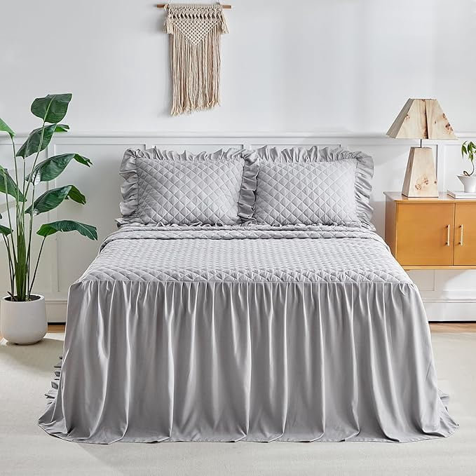 Ruffled skirt bed sheet set - 30 inches long - Retro and stylish ...