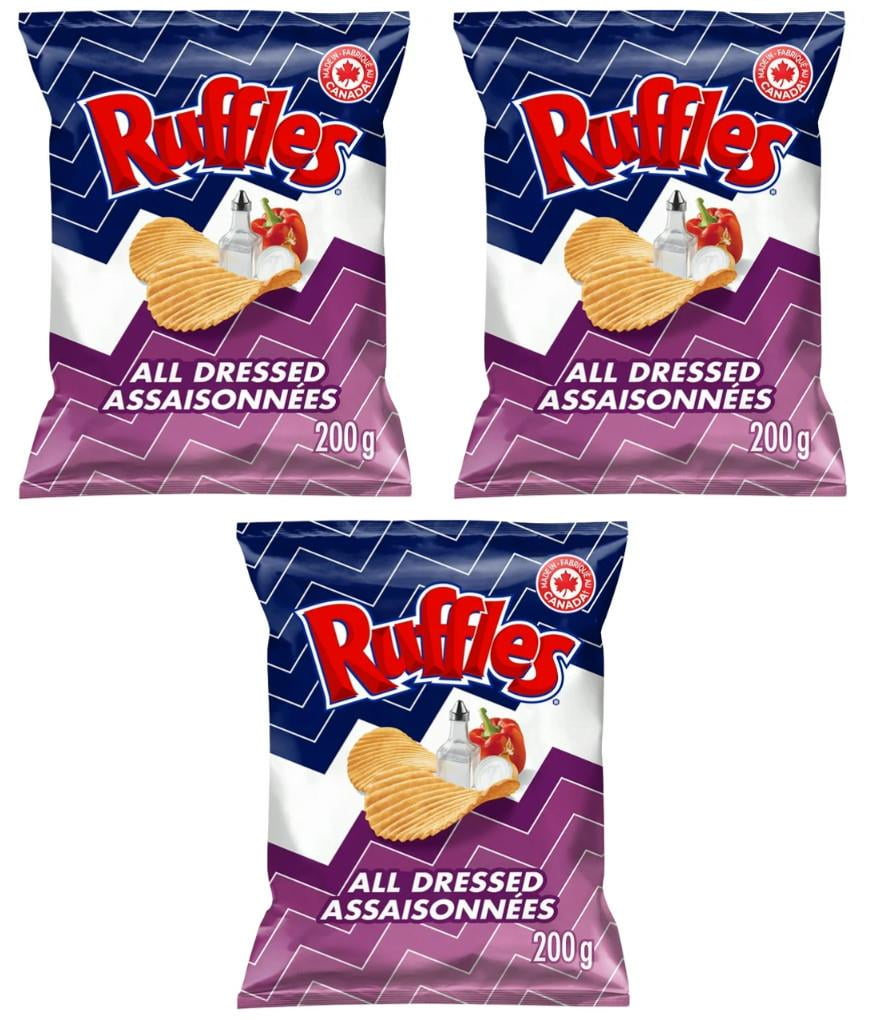Ruffles All Dressed Flavored Potato Chips, 200g (3 Pack) - Walmart.com