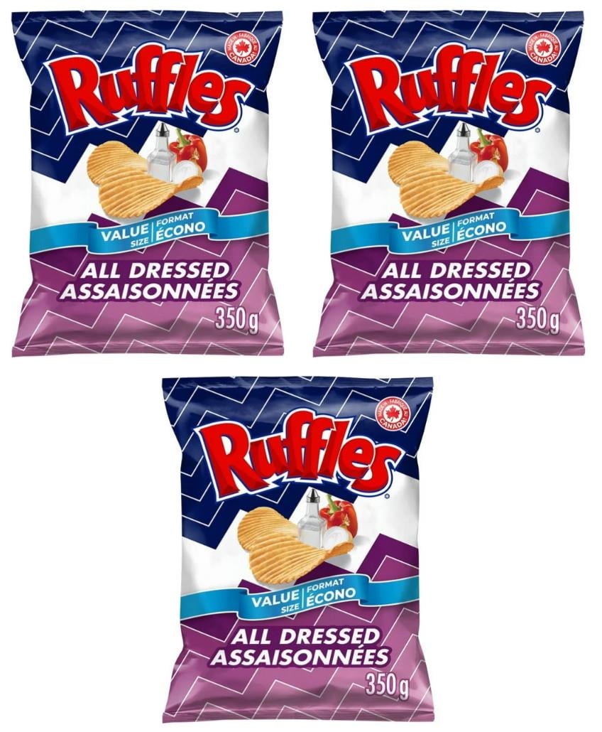Ruffles All Dressed Flavored Potato Chips, 380g (3 Pack) - Walmart.com