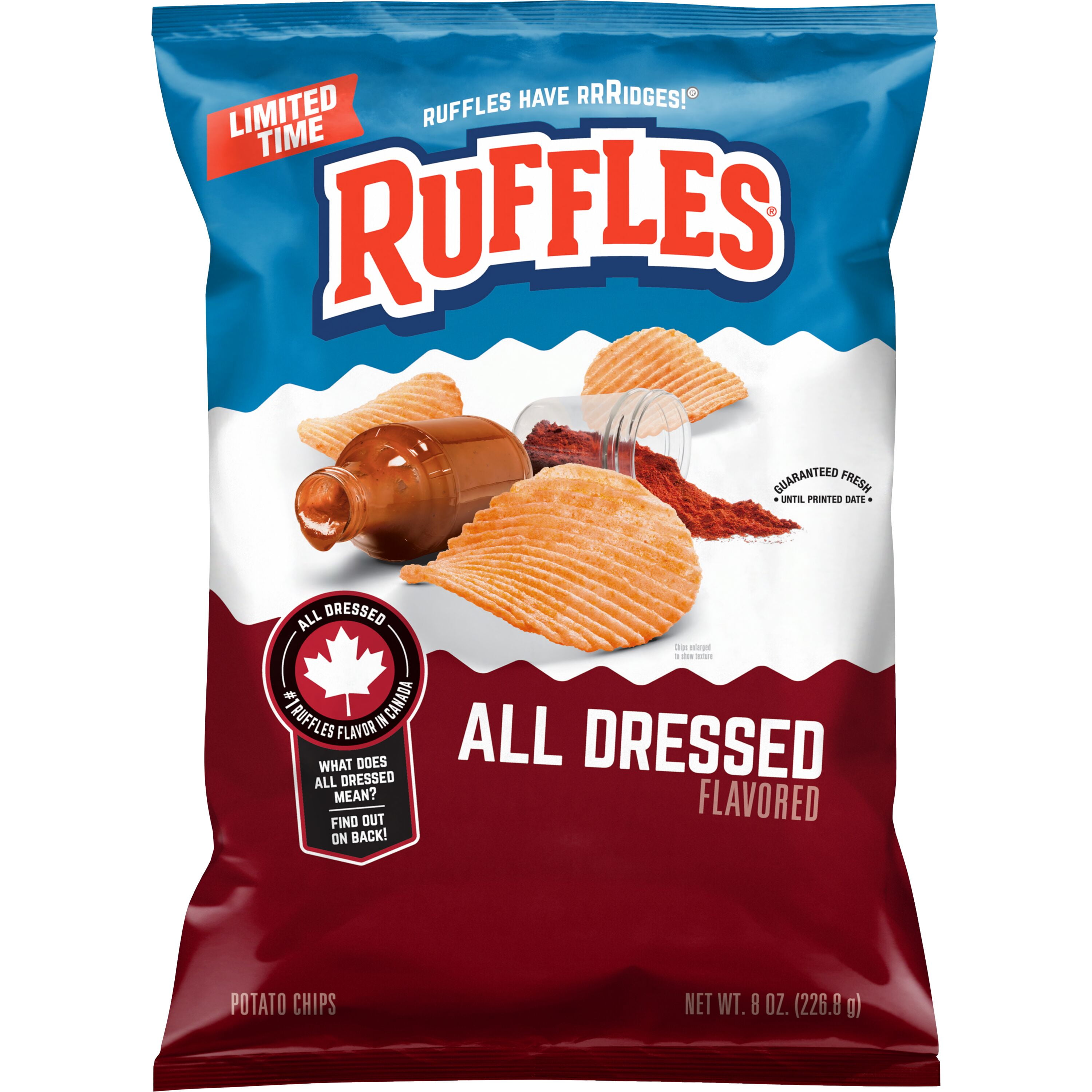 Ruffles All Dressed Flavored Potato Chips, 8 oz - Walmart.com