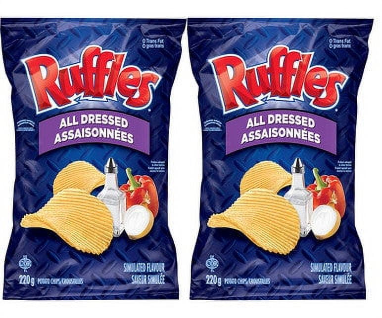 Ruffles All Dressed Potato Chips, Sweet, Salty, Savory, 220g 2-Pack ...