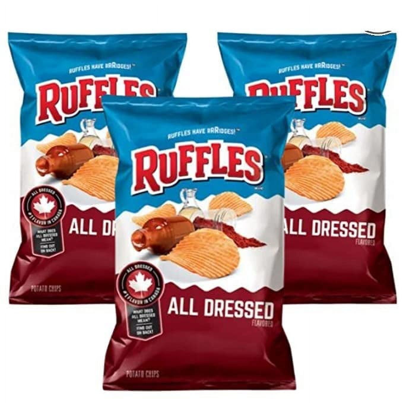 Ruffles All Dressed Ridged Potato Chips 7.05oz Pack of 3 Crunchy ...