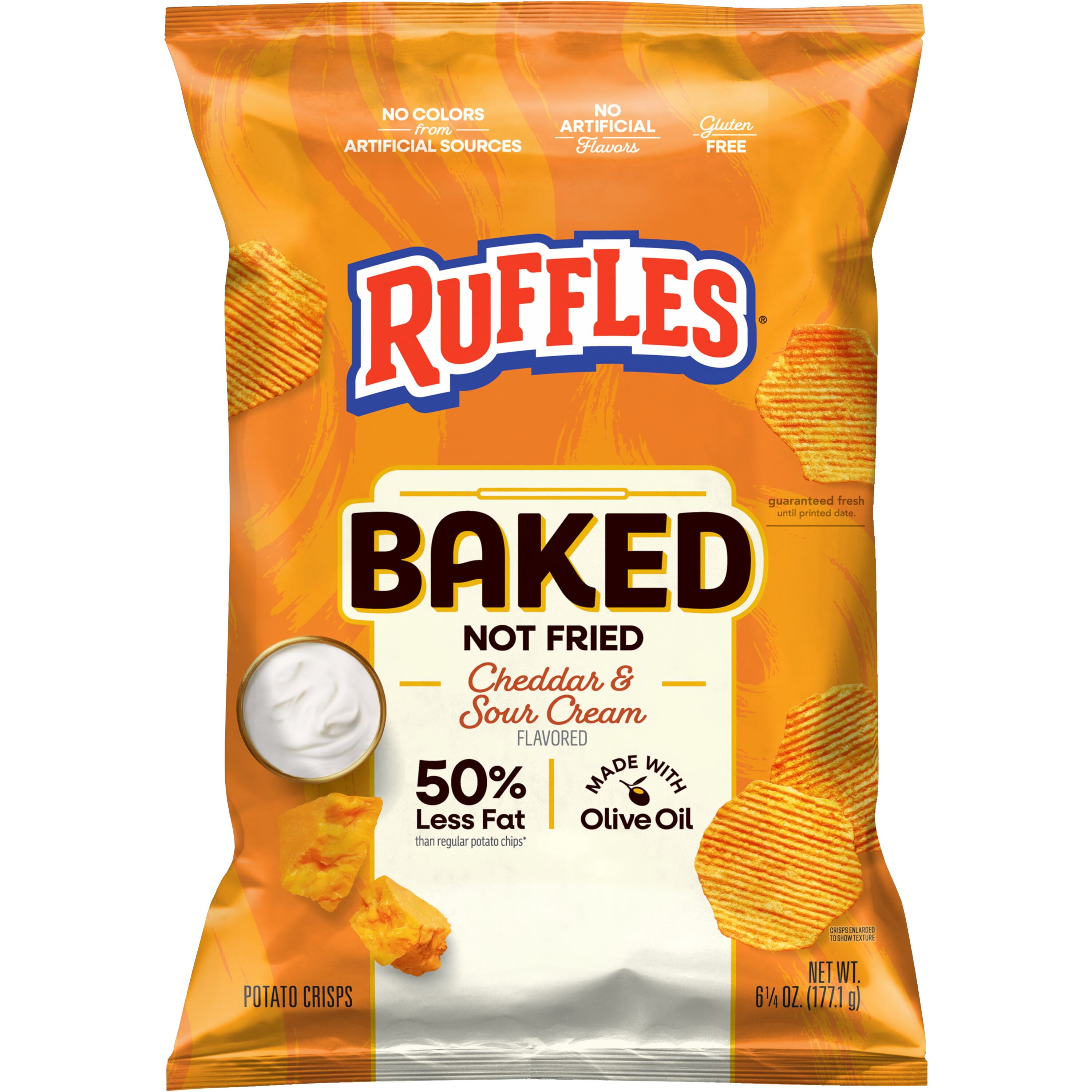 Ruffles Baked Cheddar and Sour Cream Potato Chips 6.25 oz - Less Fat ...
