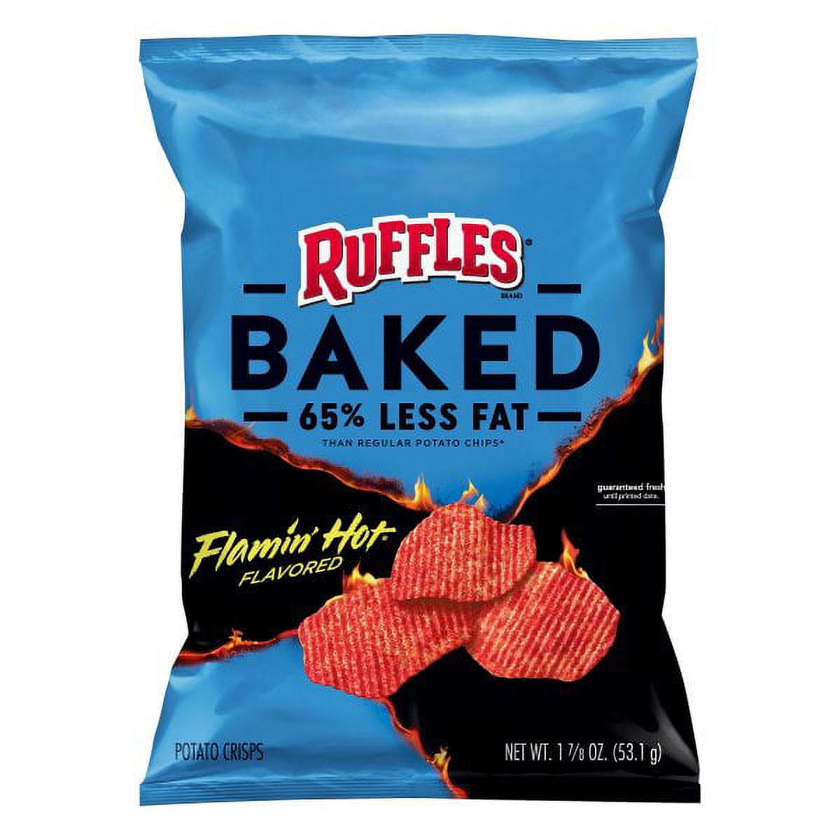 Ruffles Baked Flamin' Hot Flavored Potato Crisps, 1.875 oz Bag ...