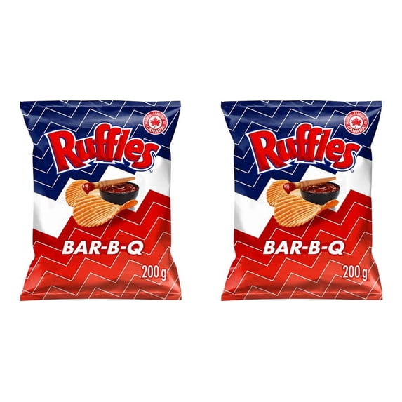 Ruffles Bar-B-Q Flavored Potato Chips, 200g (2 Pack) - Walmart.com