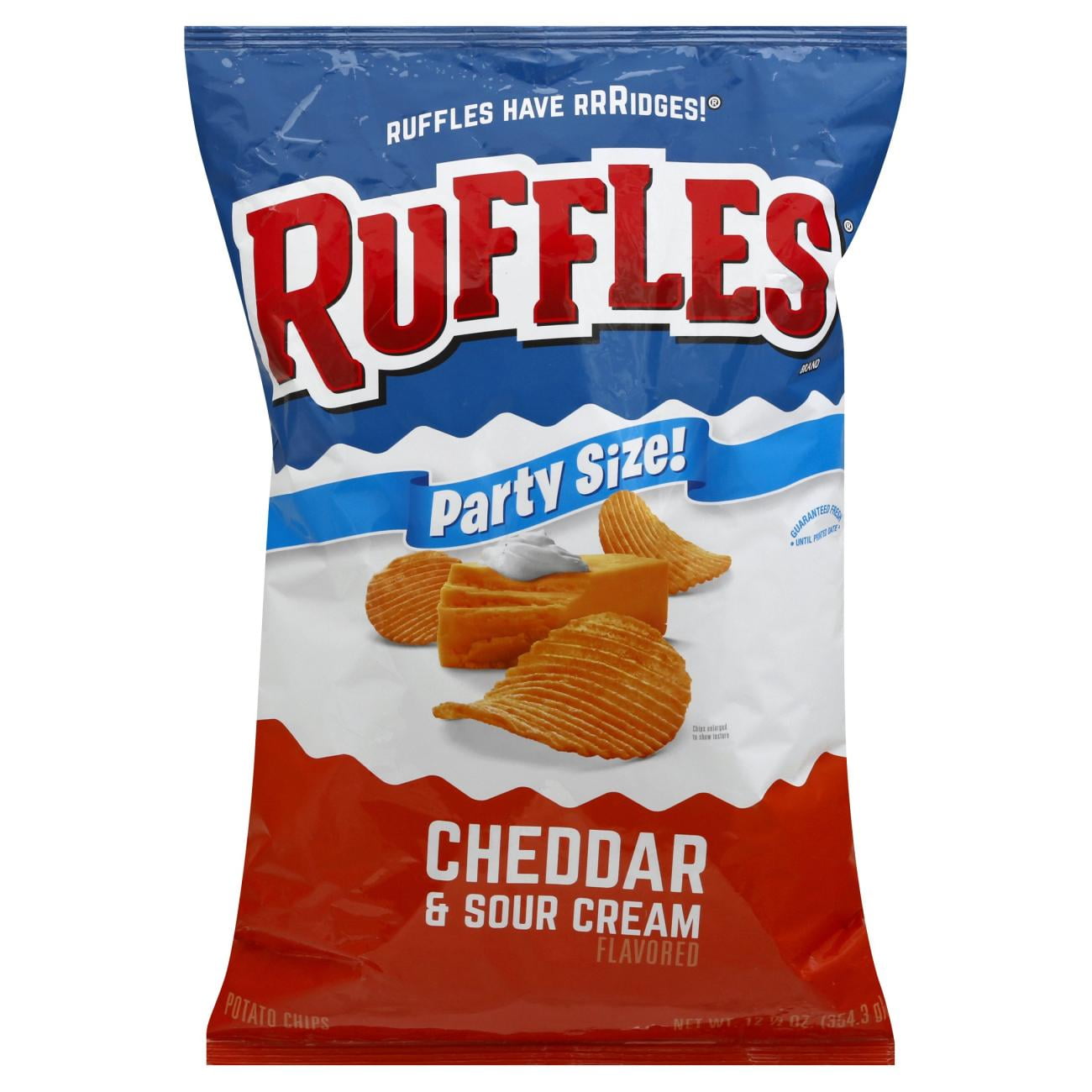 Ruffles Cheddar Sour Cream Potato Chips Party Size 12 oz - Walmart.com