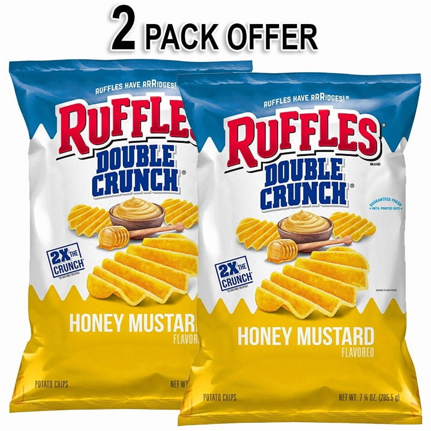 Ruffles Double Crunch, Honey Mustard Flavored Potato Chips, 7.25 oz (2 ...