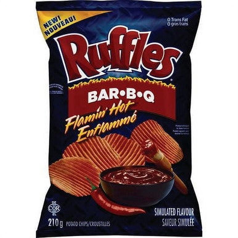 Ruffles Flamin' Hot Bar-B-Q BBQ Flaming Barbecue Potato Chips, 210g/7 ...
