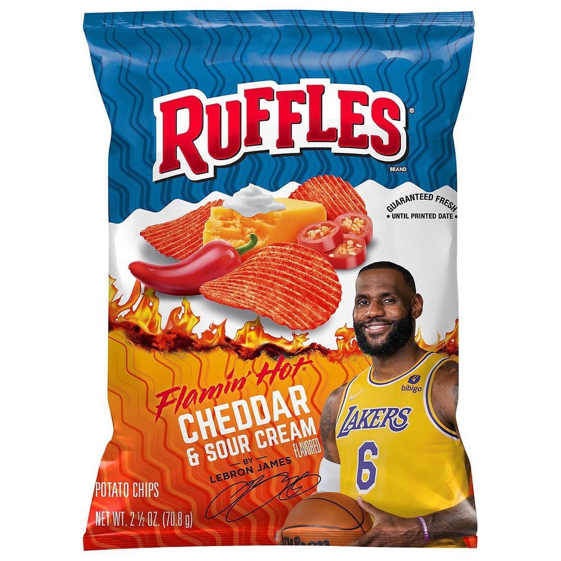 Ruffles Flamin' Hot Cheddar & Sour Cream 2.5 oz Pack of 2 - Walmart.com