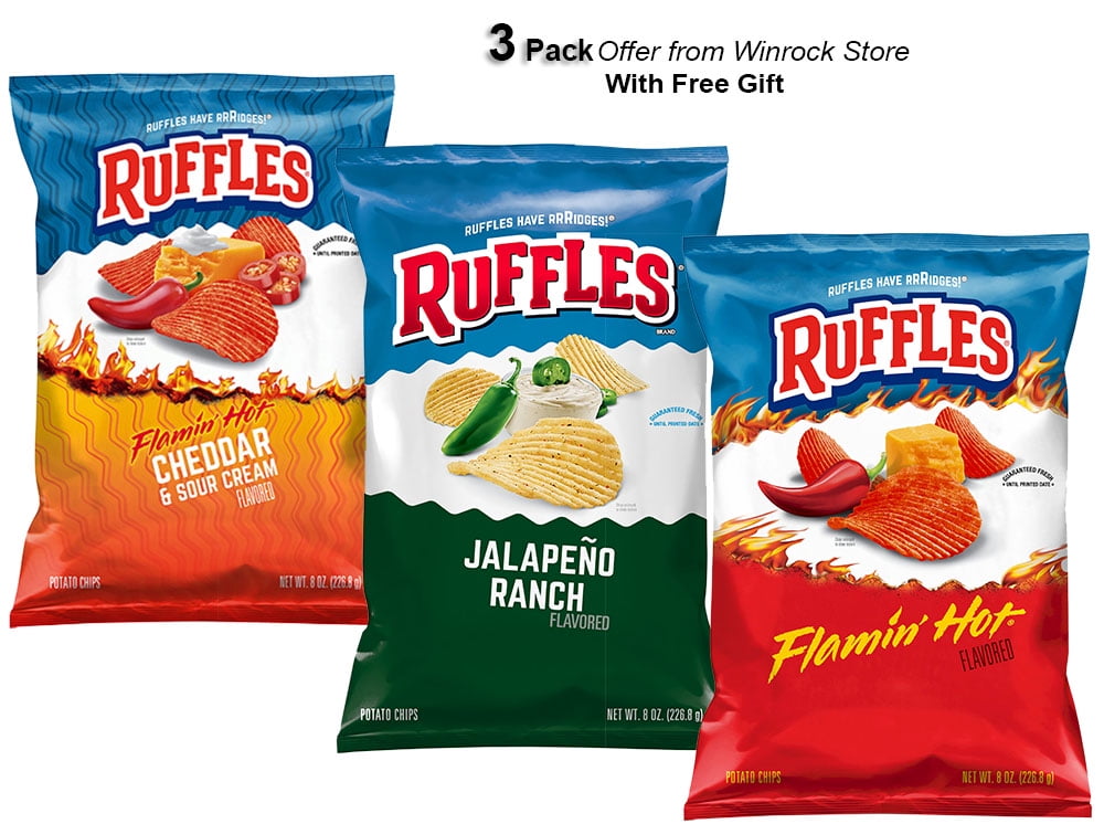 Ruffles Flamin' Hot Cheddar and Sour Cream Flavored Potato Snack Chips ...