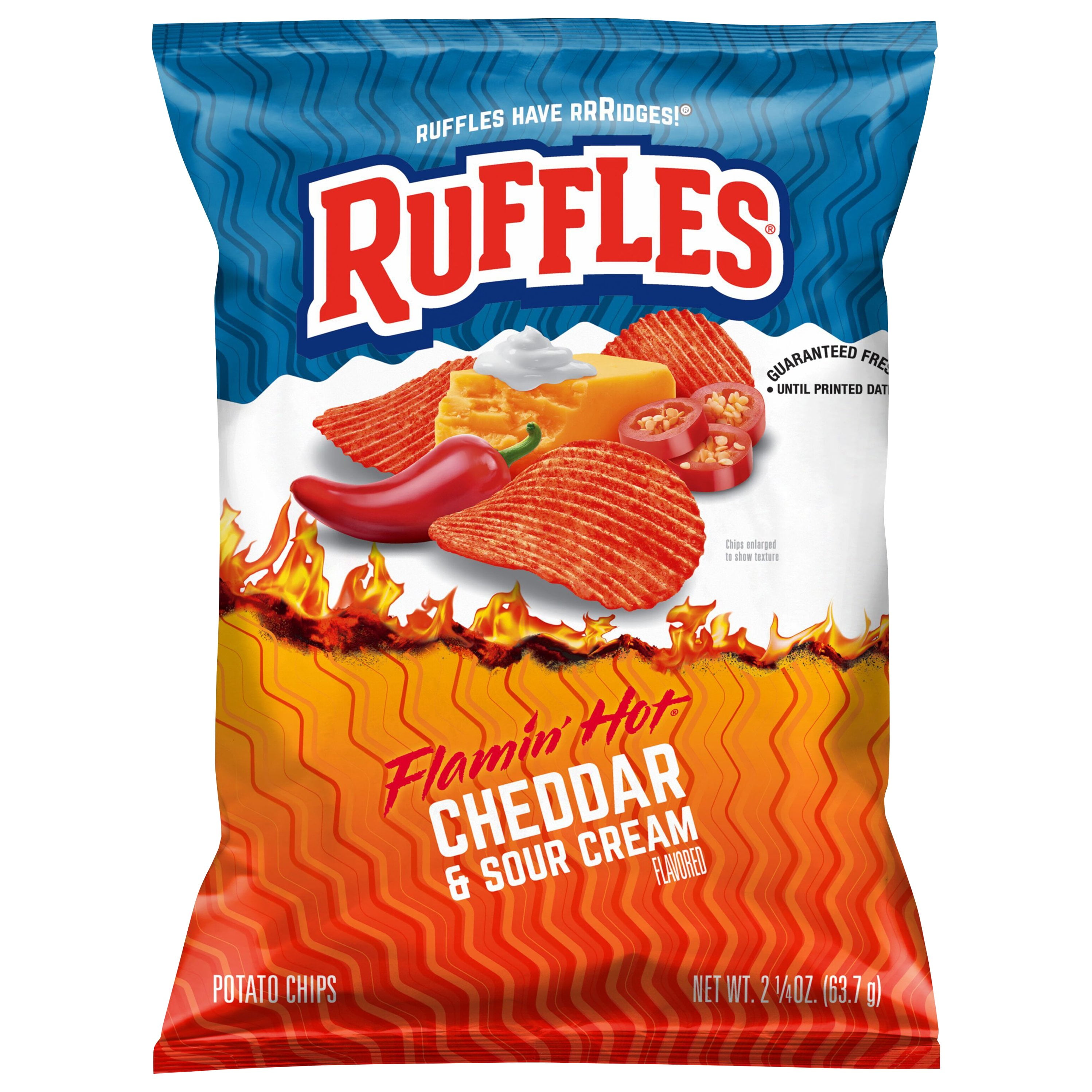 Ruffles Flamin' Hot Cheddar & Sour Cream Potato Chips - 2.25 oz ...