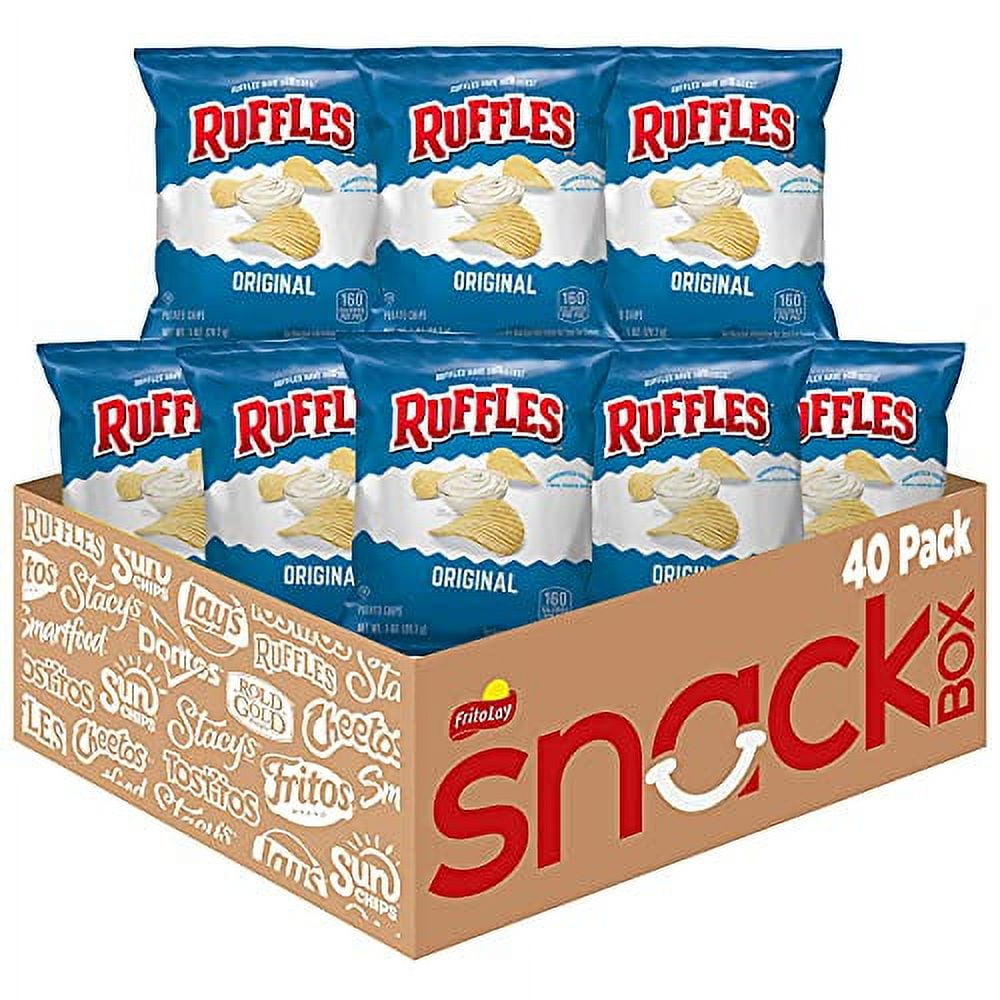Ruffles Original Potato Chips, Value Party Size, 1 Ounce (Pack of 40 ...