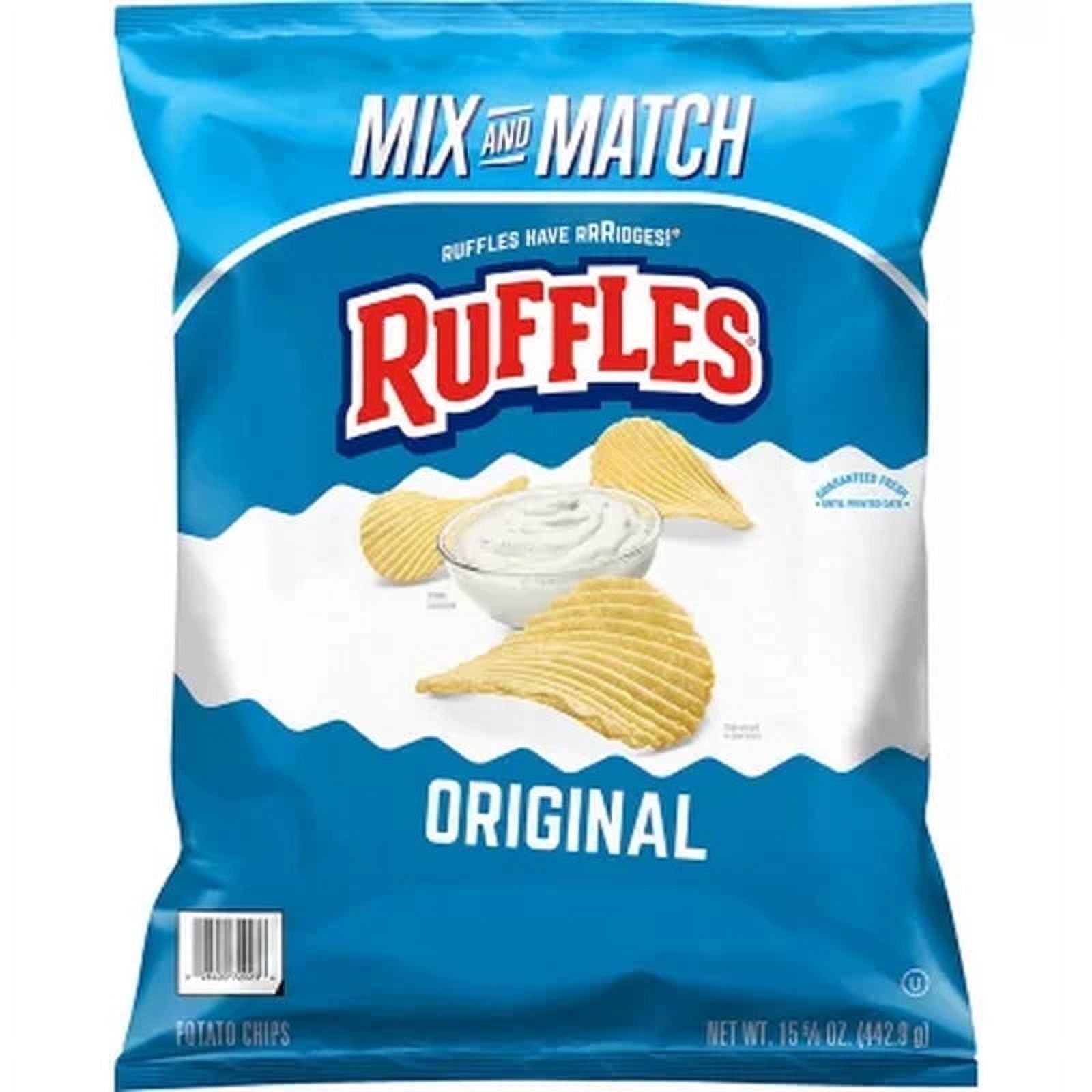 Ruffles Original Potato Chips 15.625 oz Thick Ridges for Dipping ...