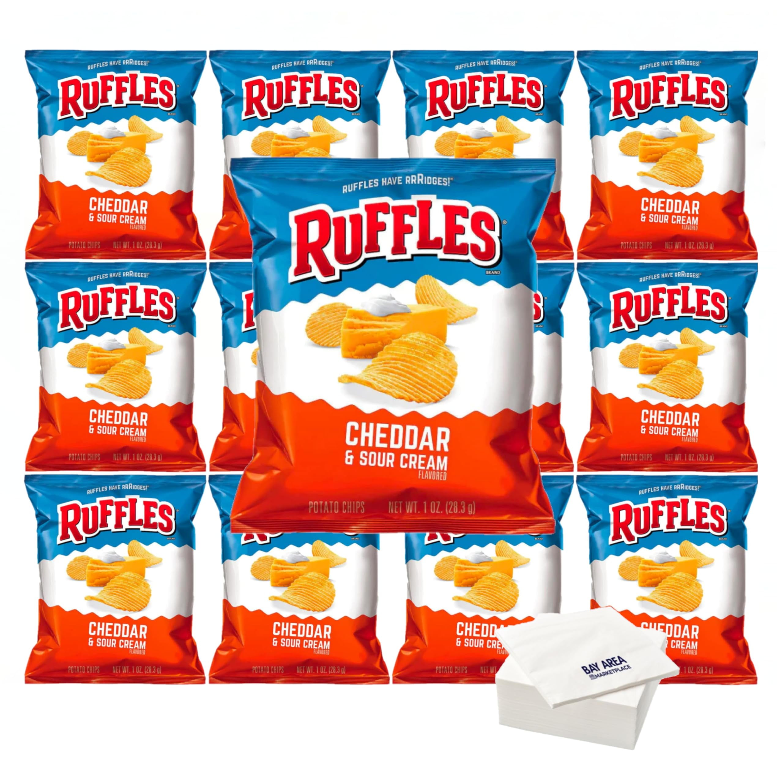 Ruffles Potato Chips 1oz. (Pack of 10) (Cheddar and Sour Cream 10ct ...