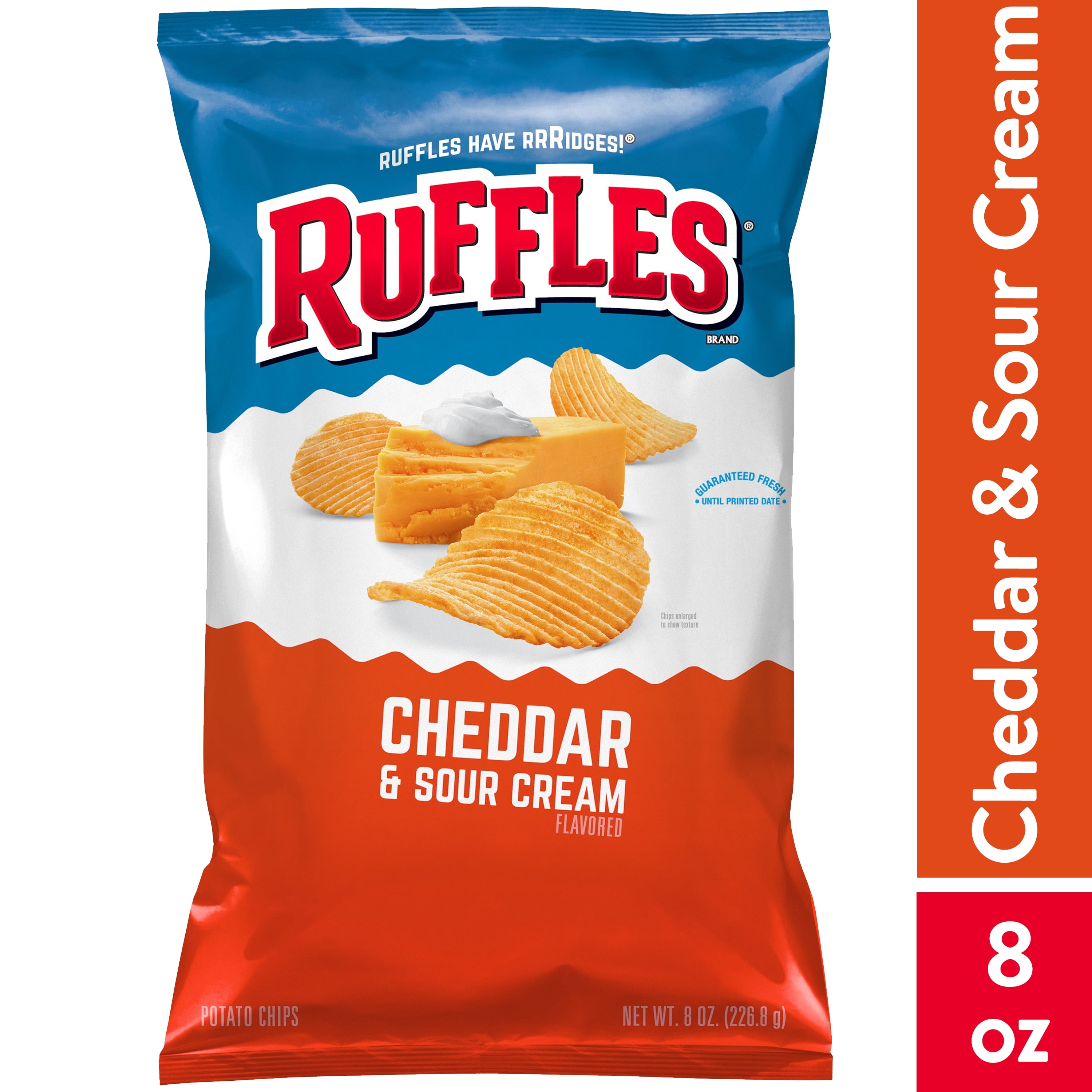 Ruffles Potato Chips Cheddar & Sour Cream Flavored 8 Oz - Walmart.com