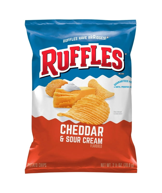 Ruffles Potato Chips Cheddar & Sour Cream Flavored Snack Chips, 1 PACK ...