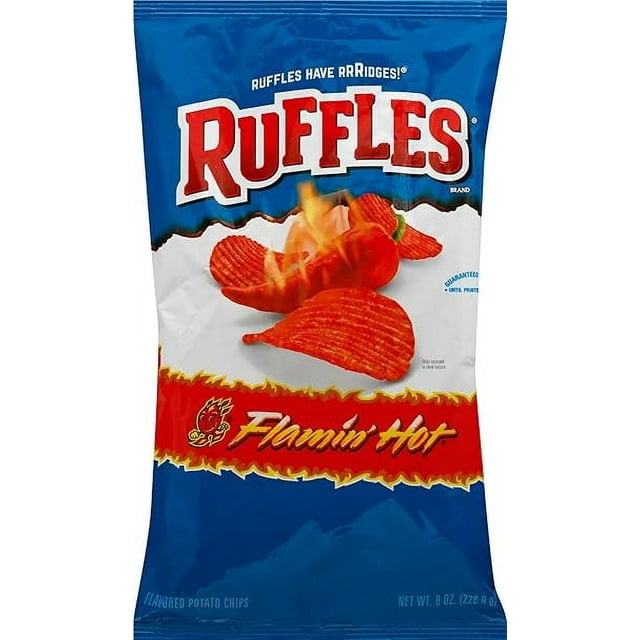 Ruffles Potato Chips Flamin' Hot, Cheddar Cheese, 8 Ounce - Walmart.com