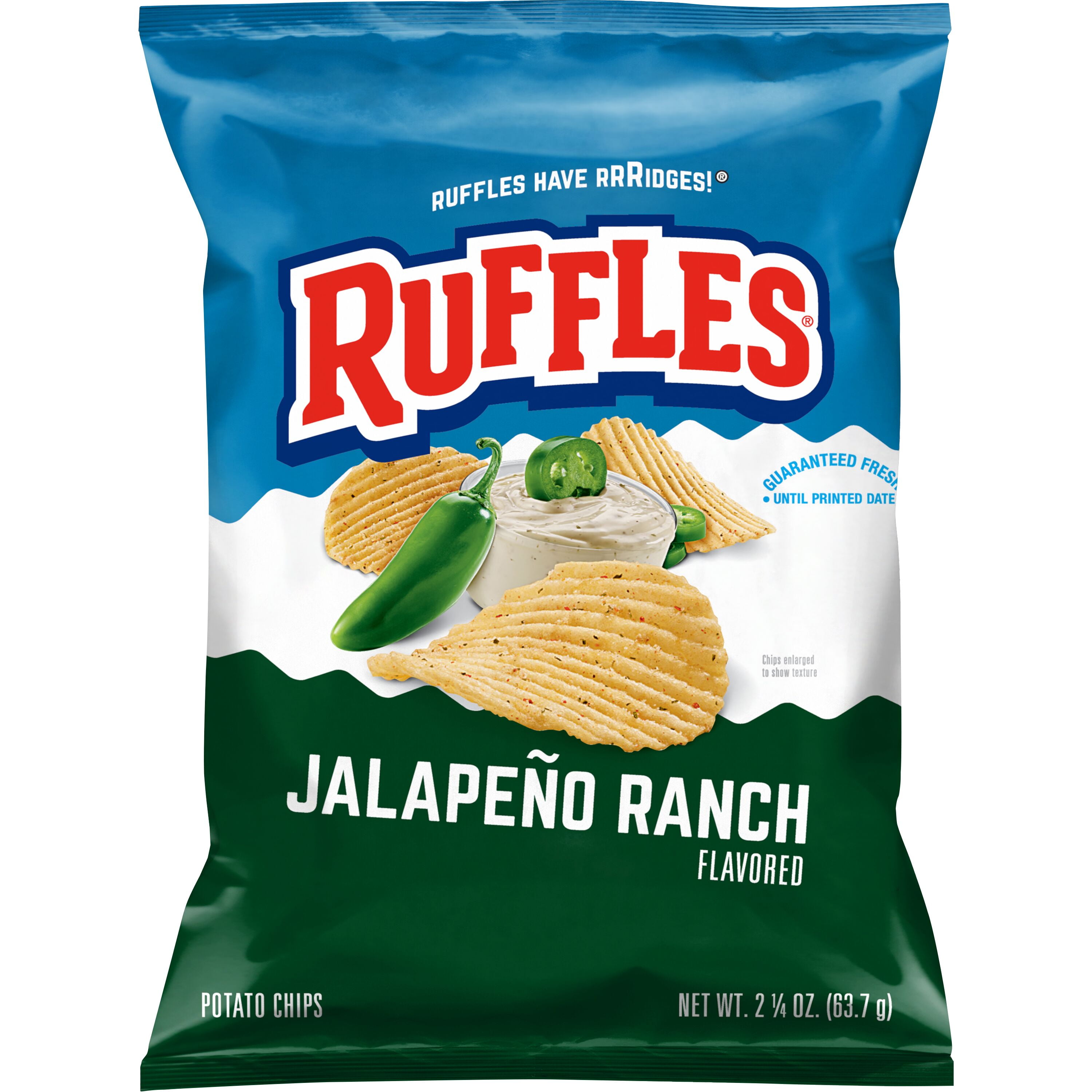 Ruffles Potato Chips Jalapeno Ranch Flavored, 2.25 oz Bag - Walmart.com