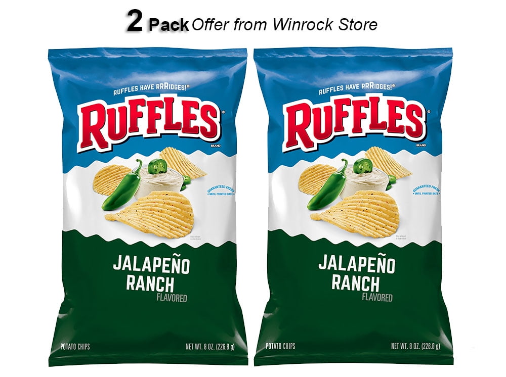 Ruffles Potato Chips Jalapeno Ranch Flavored 8.0 oz Bag (2 Pack) Offer ...