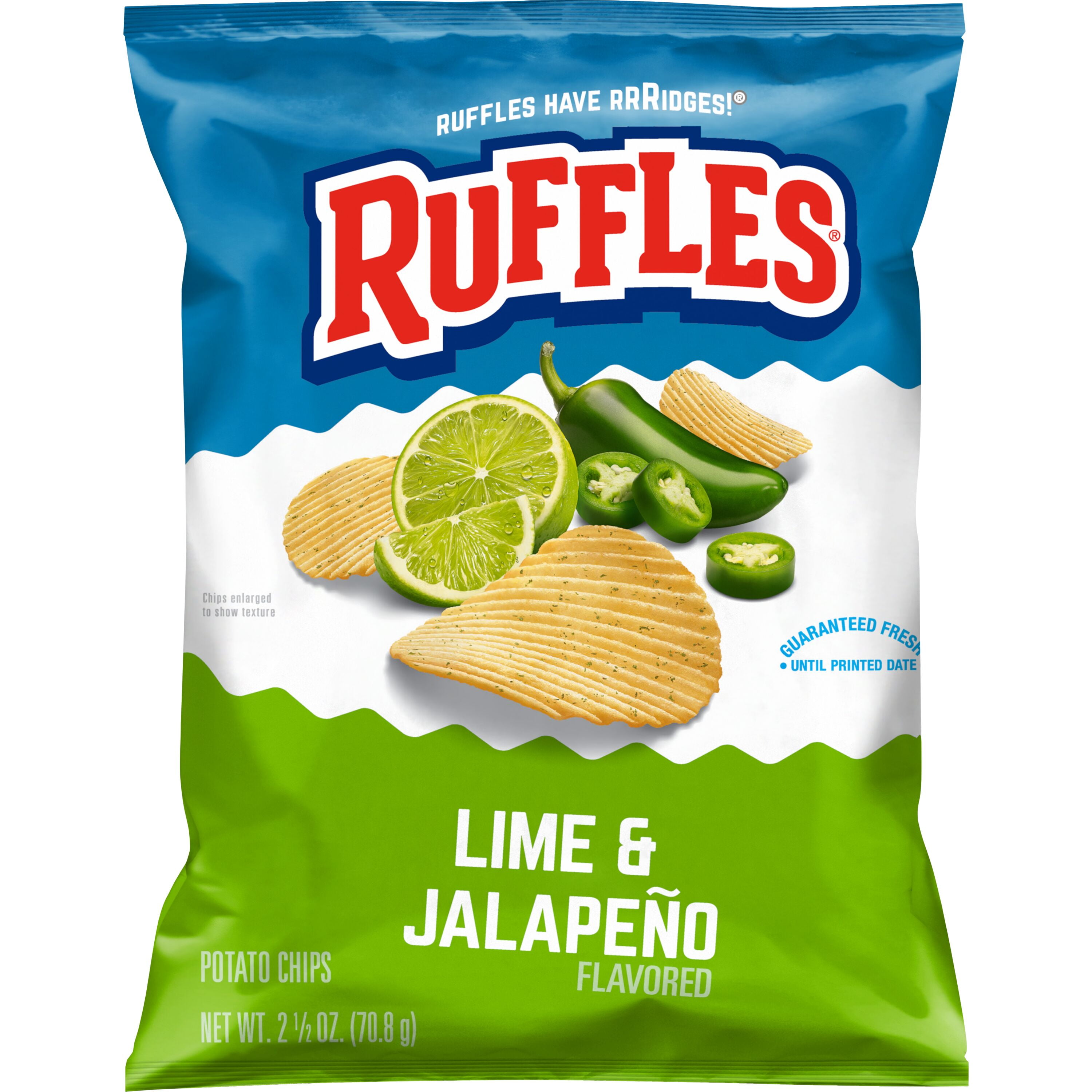 Ruffles Potato Chips Lime & Jalapeno Flavored Snack Chips, 2.5Ounce Bag ...