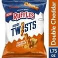 Ruffles Ridge Twists Double Cheddar Snack Chips, 1.75 oz Bag, Family ...