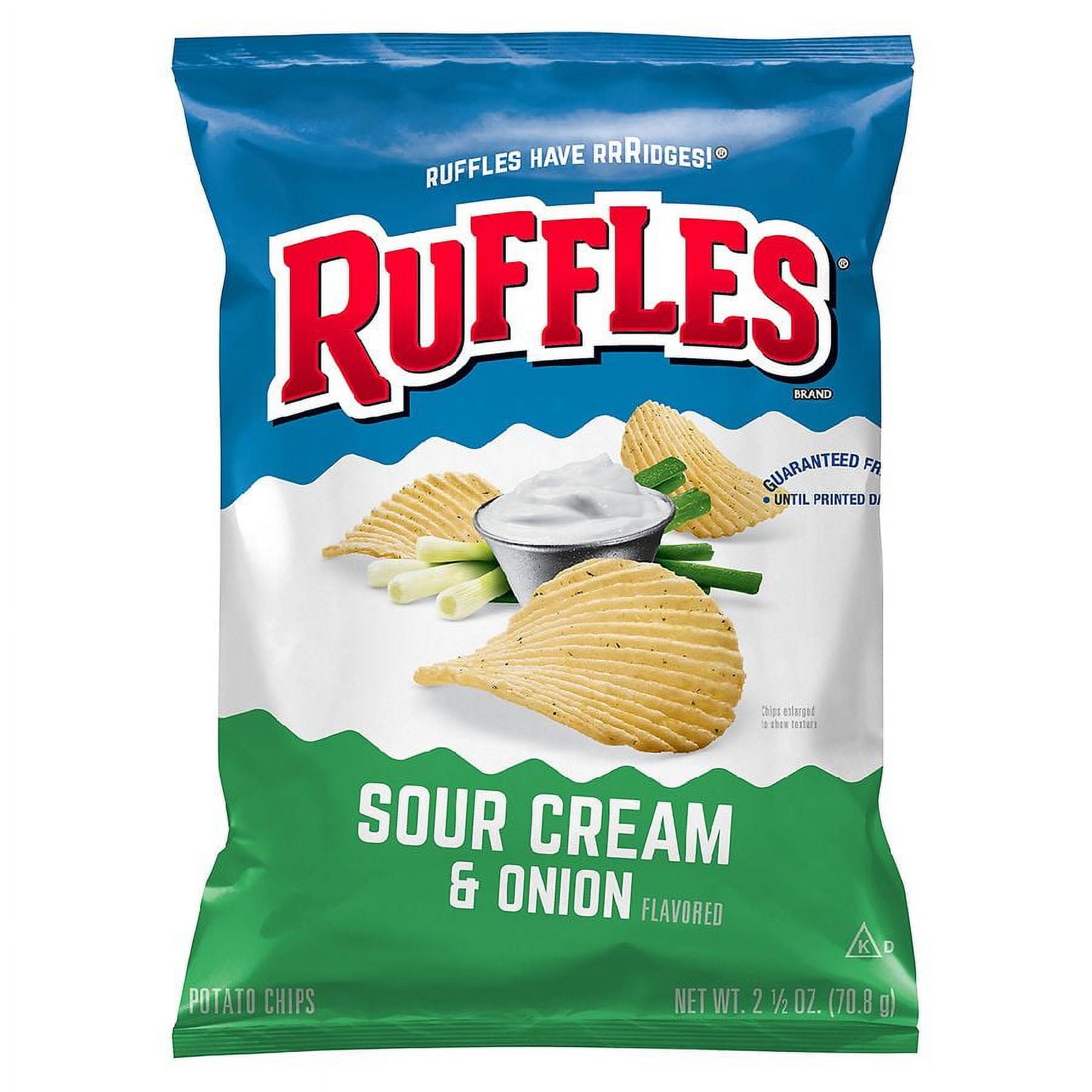 Ruffles Potato Chips Sour Cream & Onion 2.5 OZ - Walmart.com
