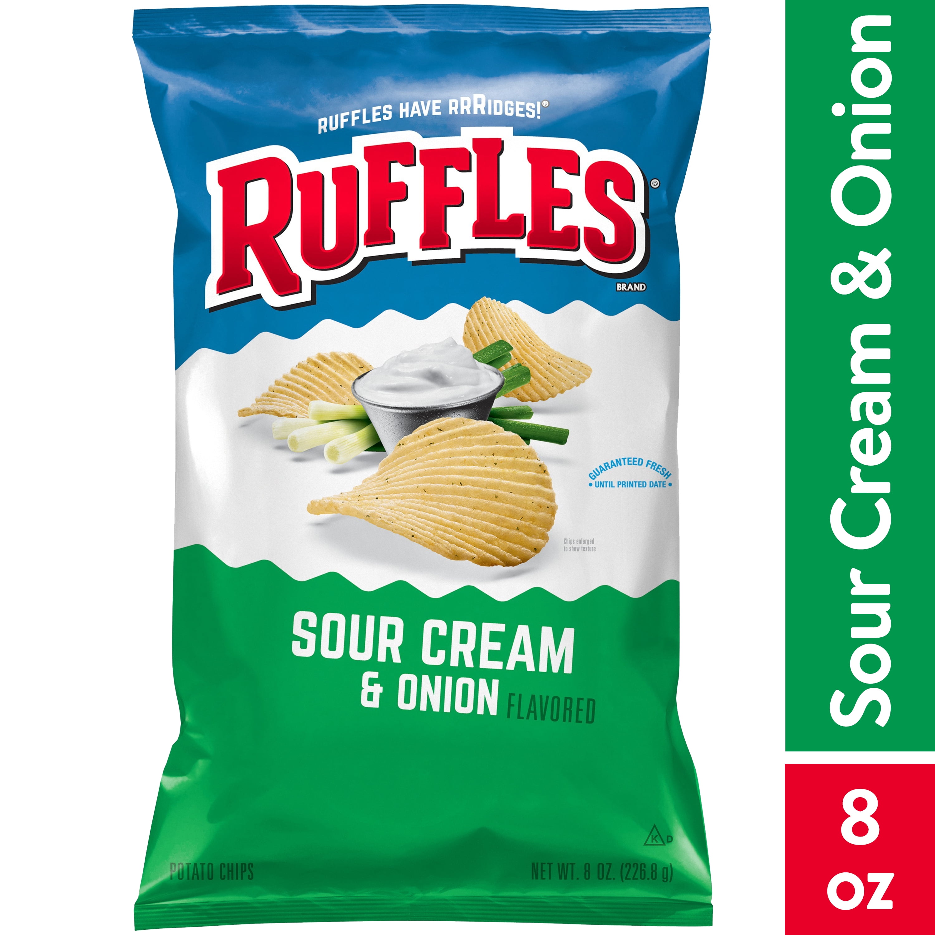 Ruffles Potato Chips Sour Cream & Onion 8.0 Ounce - Walmart.com