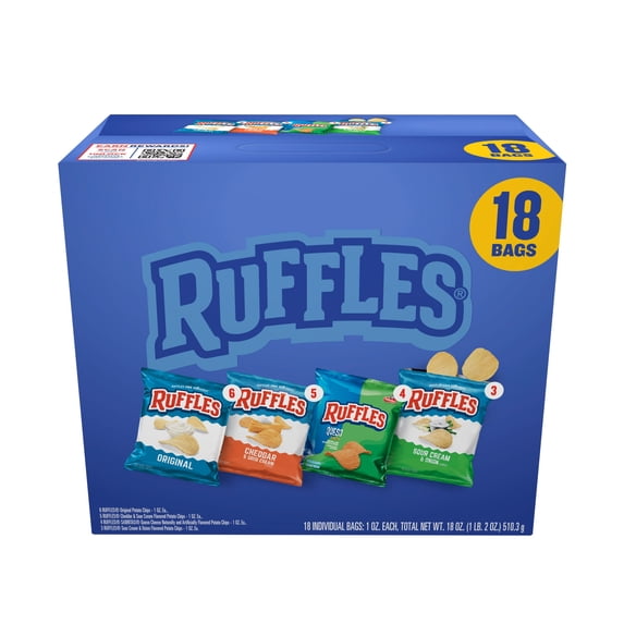 Ruffles Snacks Mix Potato Chips Variety pack, 1 oz, 18 Count - Walmart.com
