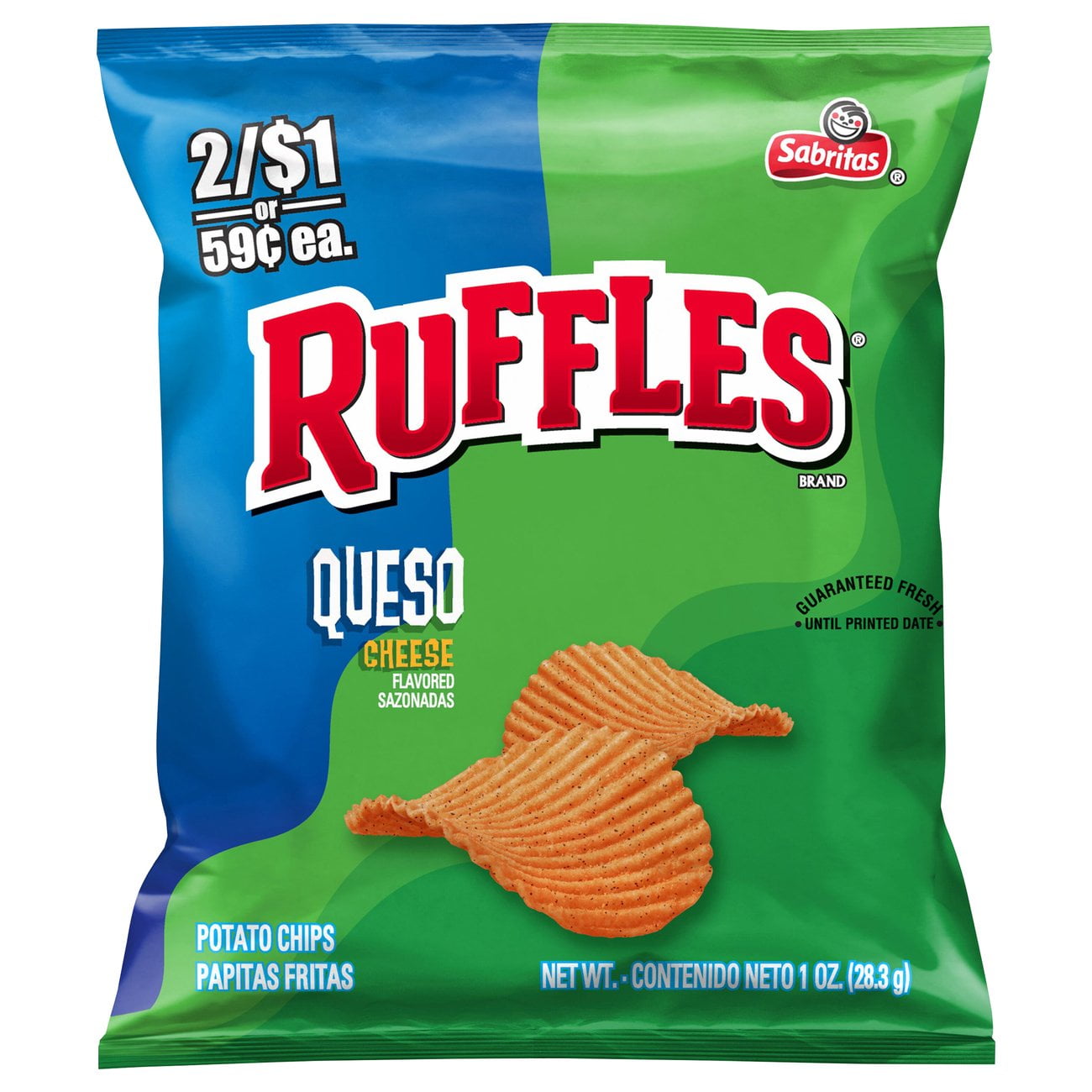 Ruffles Queso Cheese Potato Chips - 1 oz Packaging May Vary - Walmart.com