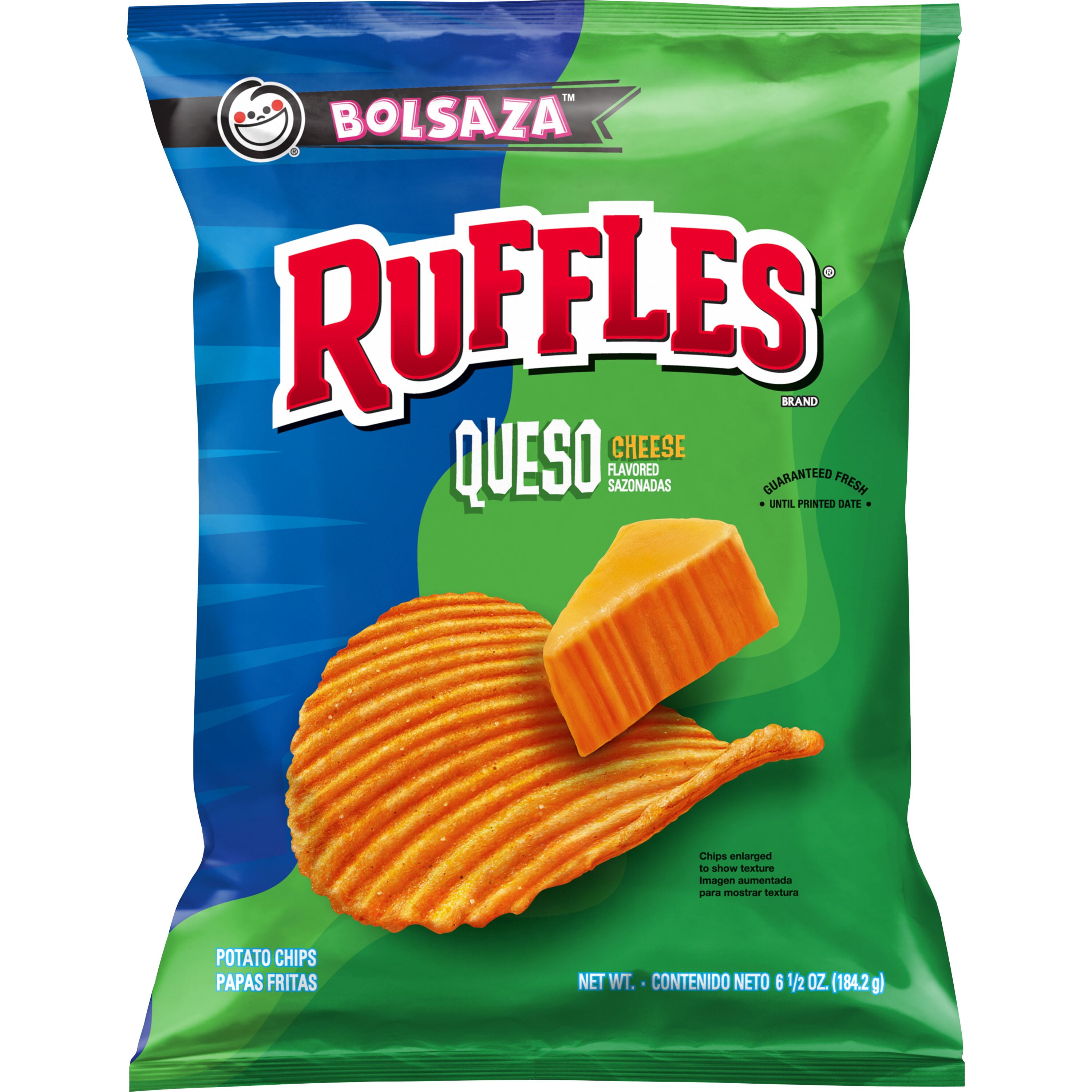 Ruffles Queso Cheese Potato Snack Chips, 6.5 oz Bag - Walmart.com