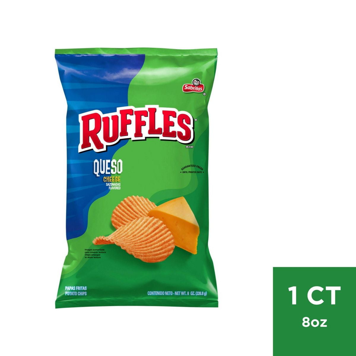 2X - Ruffles Queso Flavored Chips - 8oz - Walmart.com