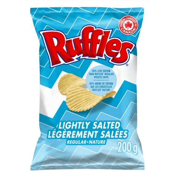 Ruffles Regular Lightly Salted Potato Chips, 200g - Walmart.com