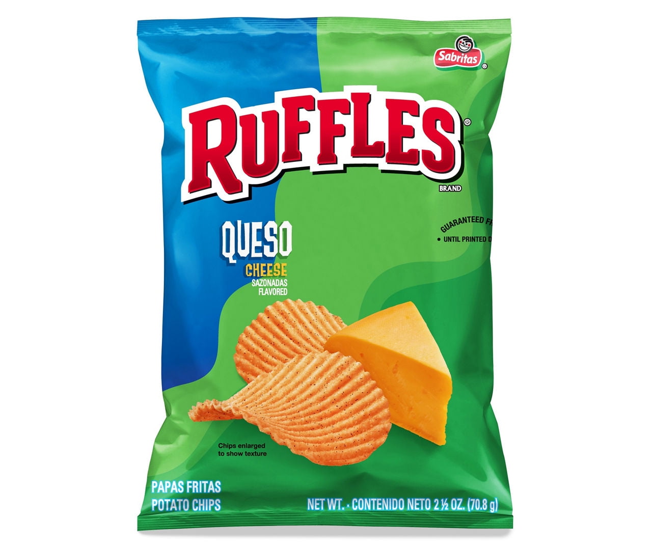 Ruffles Ruffles Potato Chips Queso Cheese Flavored 2 1/2 Oz - Walmart.com