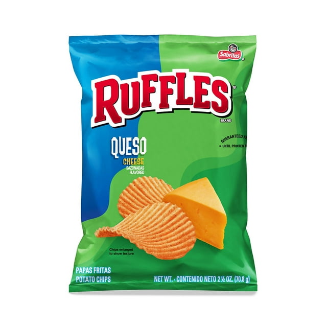 Ruffles Ruffles Potato Chips Queso Cheese Flavored 2 1/2 Oz - Walmart.com